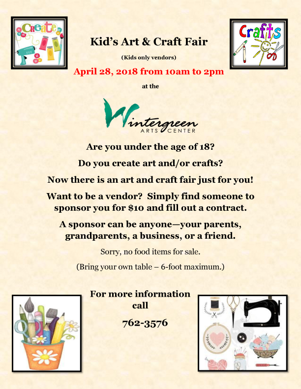 Kids’ Art & Craft Fair – Wintergreen Arts Center